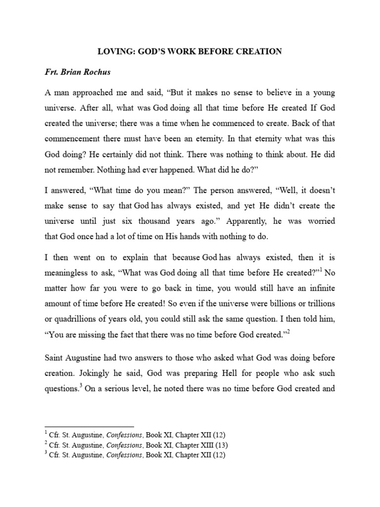 Before Creation | PDF | Genesis Creation Narrative | Trinity