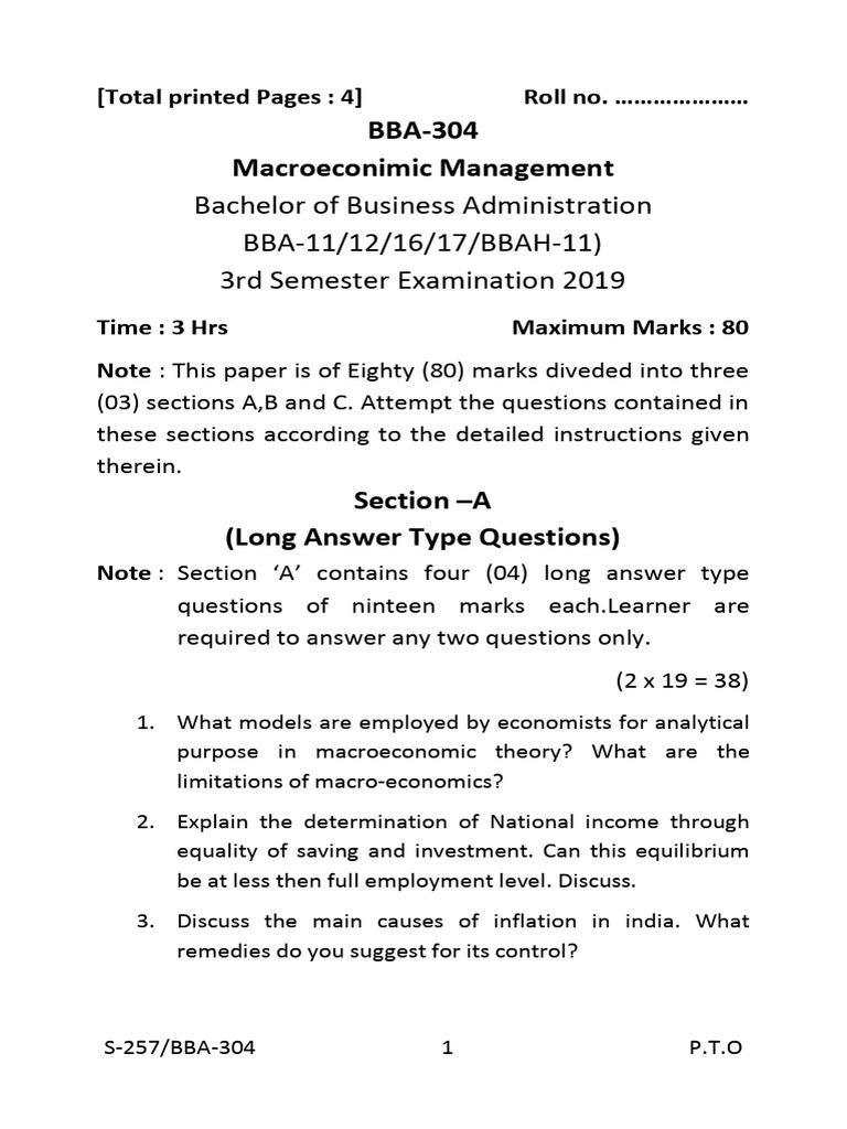 Bba 304 | PDF | Macroeconomics | Gross Domestic Product