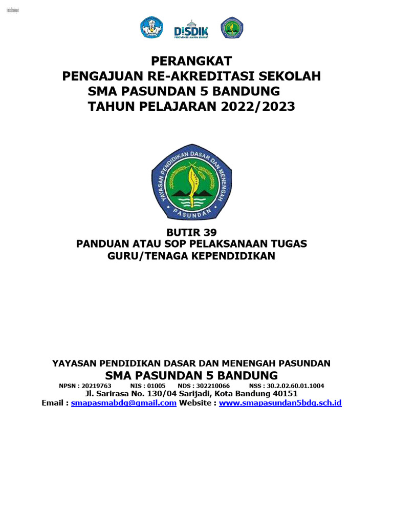 30a. SOP Tugas Guru Dan TAS | PDF