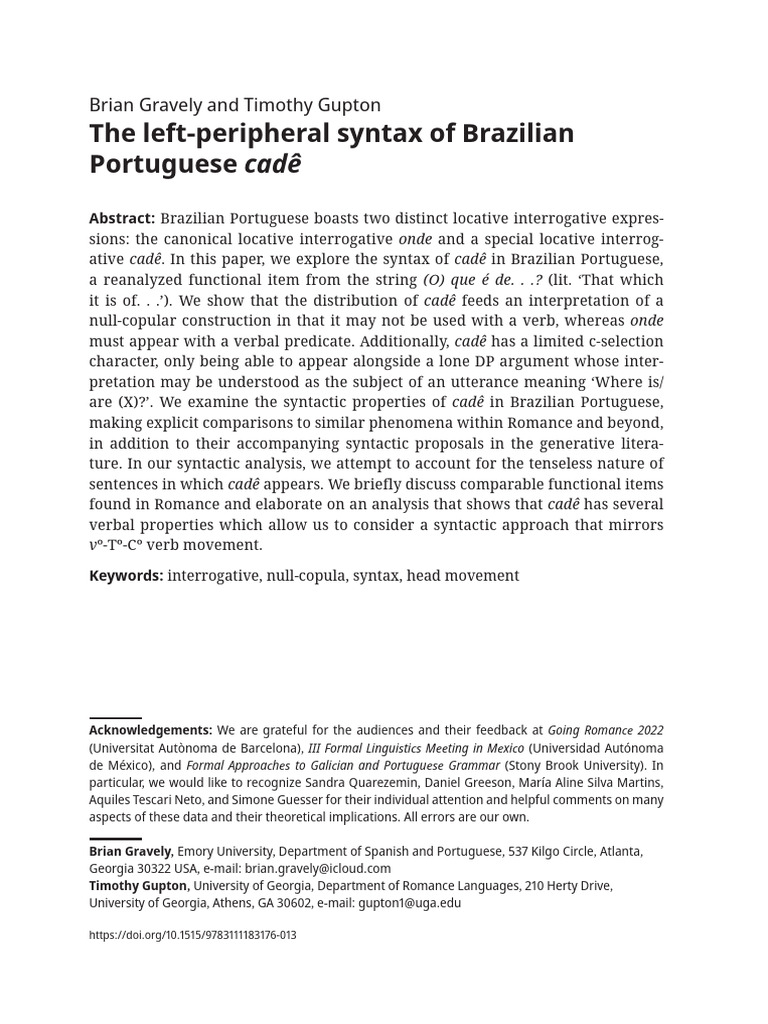 (2023) GRAVELY, Brian and GUPTON, Timothy - The Left Peripheral Syntax ...