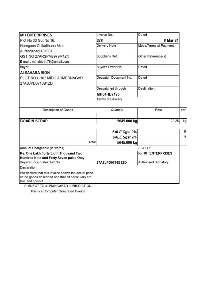 Tally | PDF | Debits And Credits | Invoice