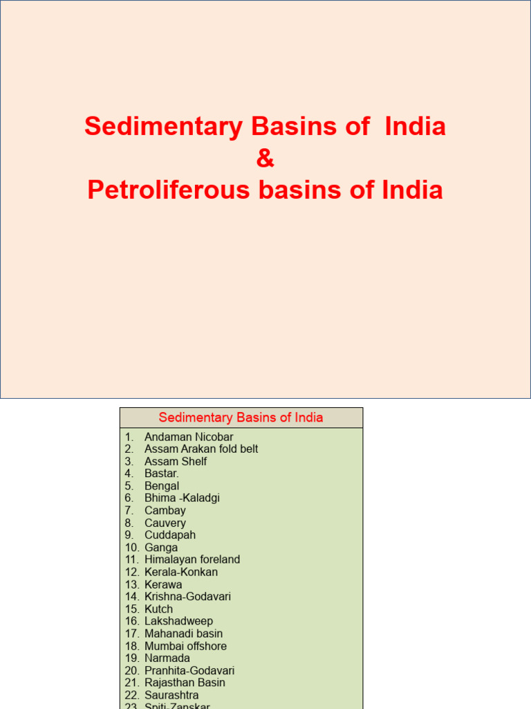 Sedimentary Basin of India | PDF