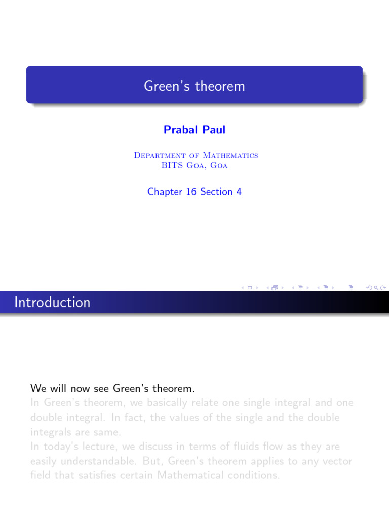 Lec 38 - Green's Theorem | PDF | Integral | Flux