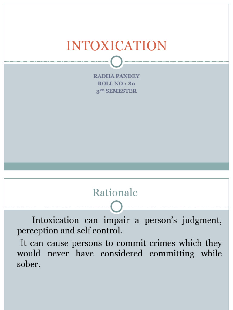 Intoxication RADHA | PDF | Alcohol Intoxication | Common Law