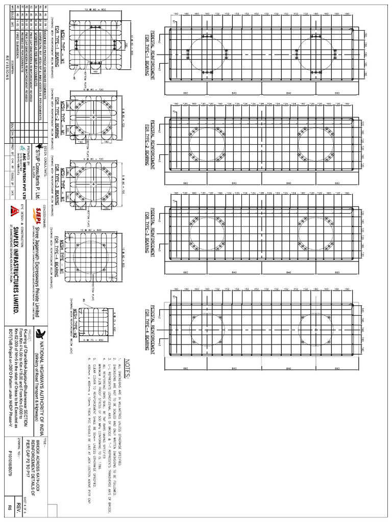 B079-R6-Reinforcement Details of Pier Cap (P2 To P17) (Sheet 6 of 6) | PDF