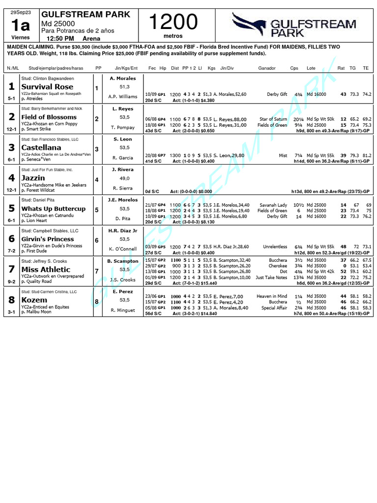 1 - Gulfstream Park Retrospectos | PDF | Thoroughbred Racehorses ...
