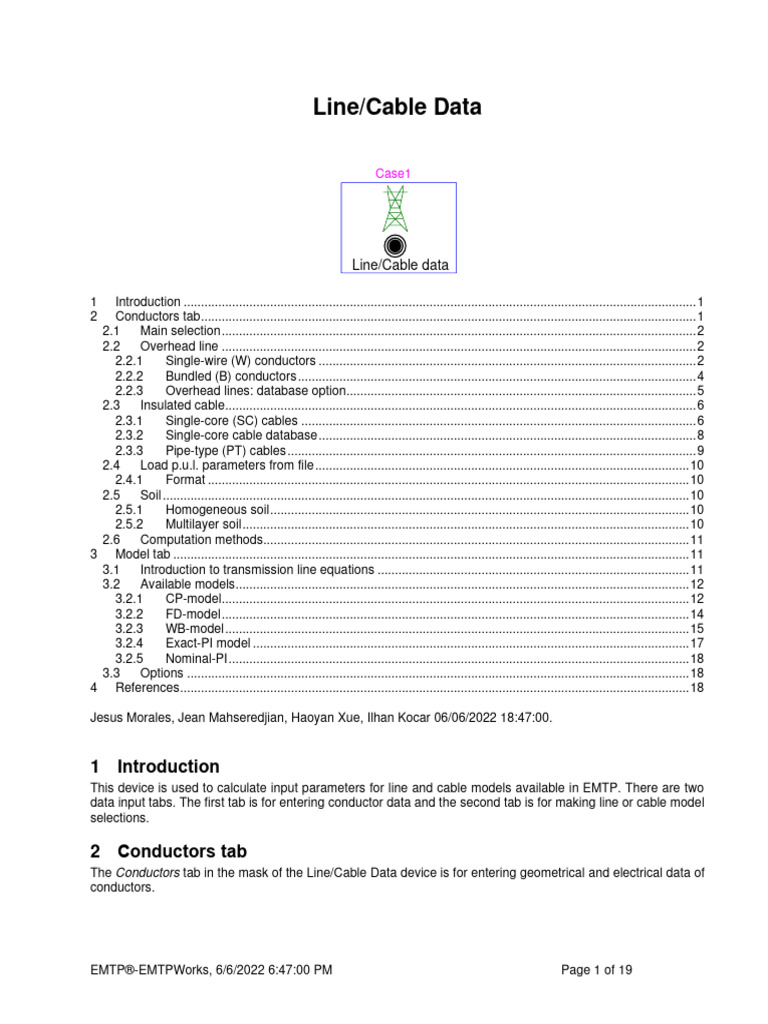 Line Cable Data | PDF | Matrix (Mathematics) | Transmission Line