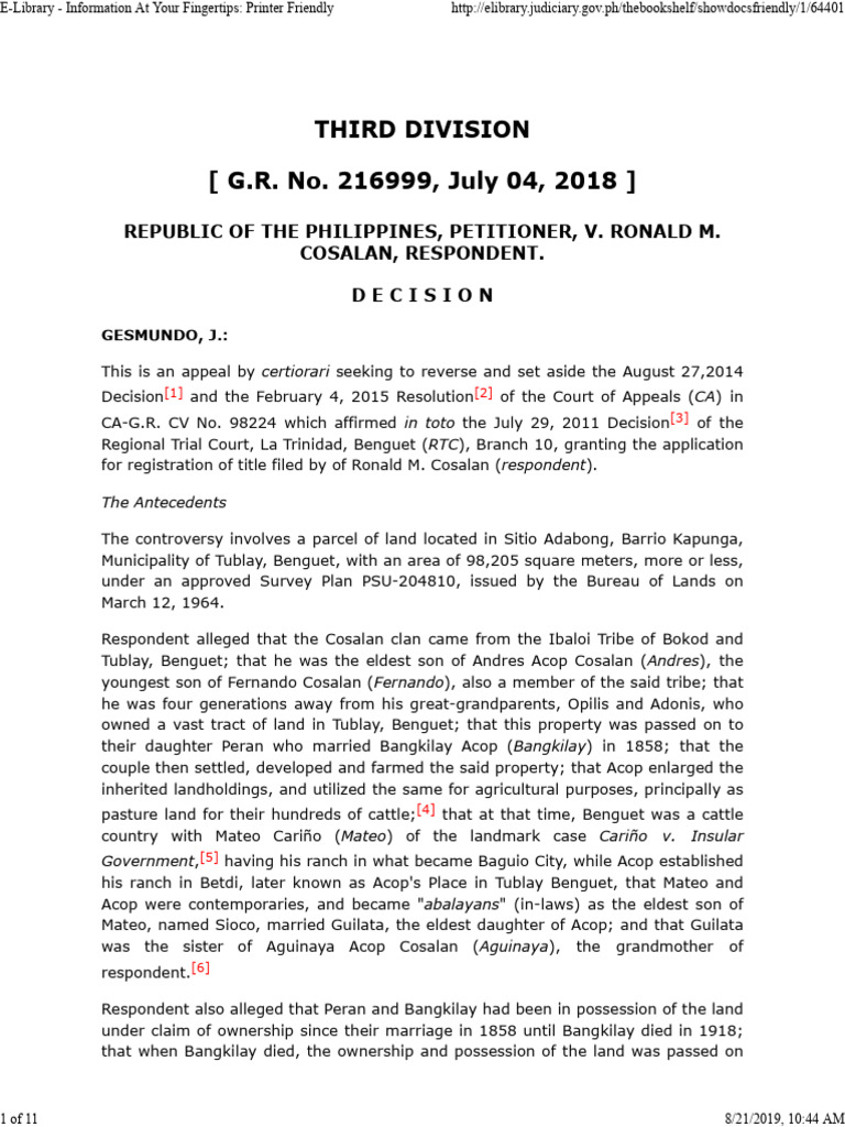 Case 4 - Republic v. Cosalan | PDF | Justice | Crime & Violence