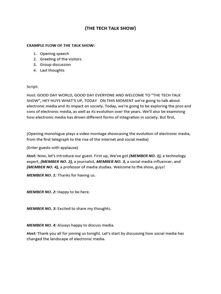 The Tech Talk Show | Download Free PDF | Mass Media | Social Media