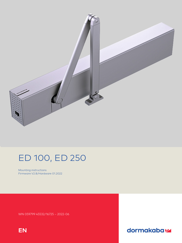 ED-100-ED-250 Moun-Instr en | PDF | Switch | Door