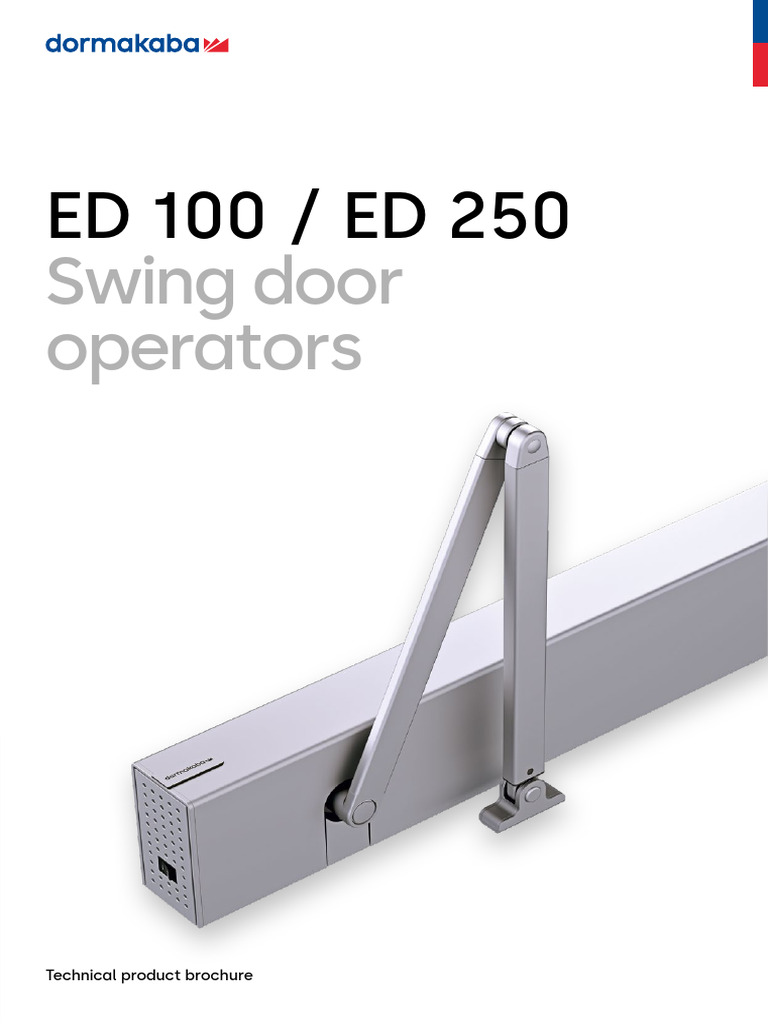 Dormakaba Swingdoor Operator ED100 ED250 Brochure en | PDF | Door | Switch