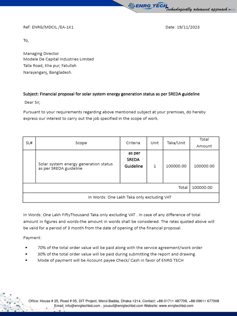 Solar Feasibility Proposal | PDF | Feasibility Study | Return On Investment