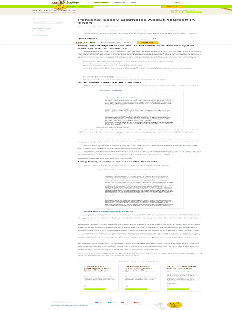 Personal Essay Writing Guide | PDF