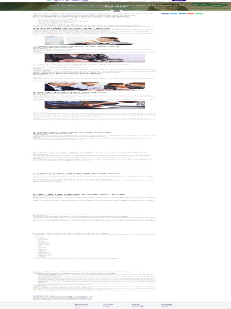 1.b. How To Describe Yourself in An Interview - 9 Methods With Examples ...