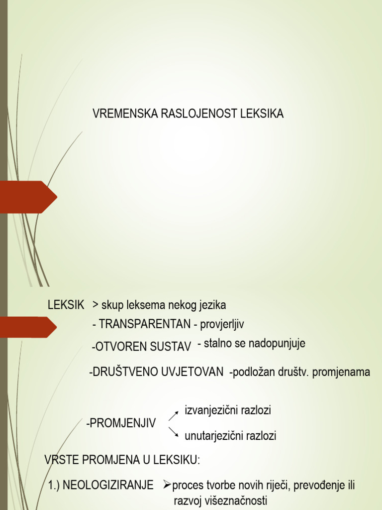 Vremenska Raslojenost Leksika | PDF