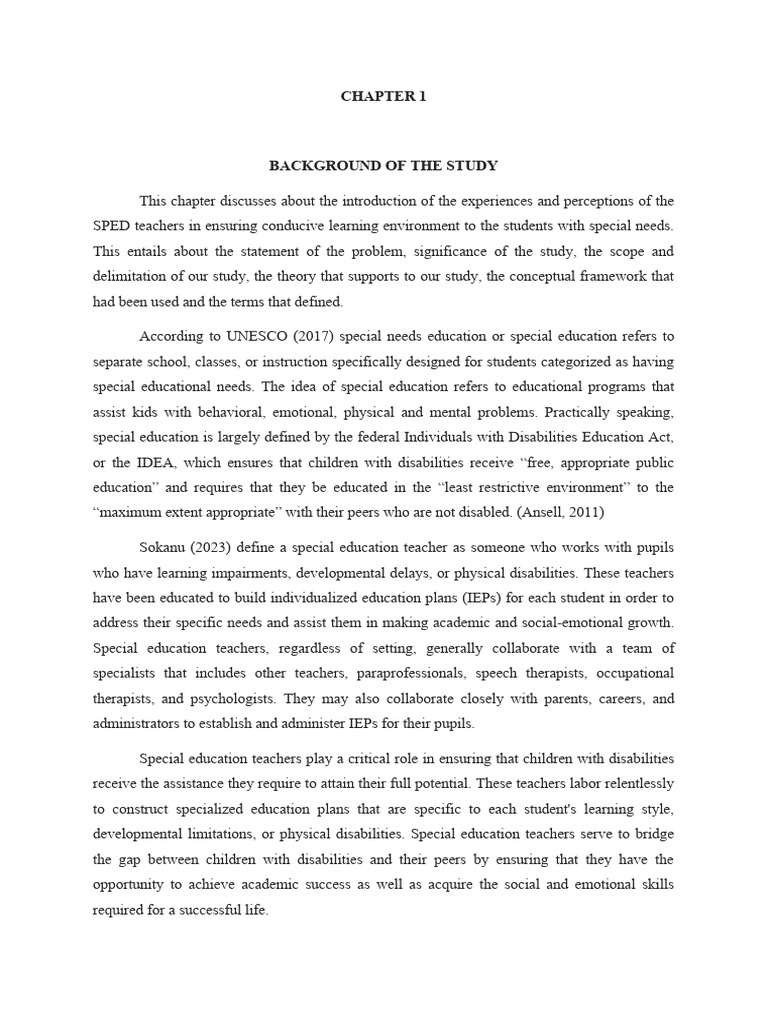Chapter 1 3 Research | PDF | Special Education | Learning