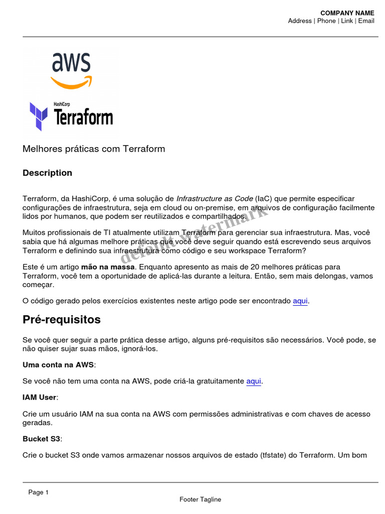 Melhores Práticas para Terraform | PDF | Controle de versão | Programas