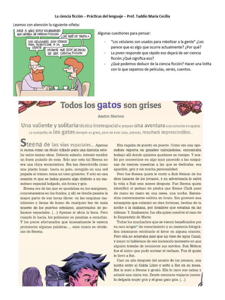 1 Ciencia Ficción - Todos Los Gatos Son Grises - Teoria y Actis | PDF