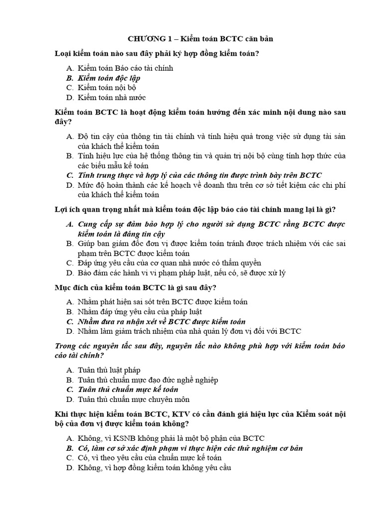 Kiểm toán BCTC căn bản | PDF