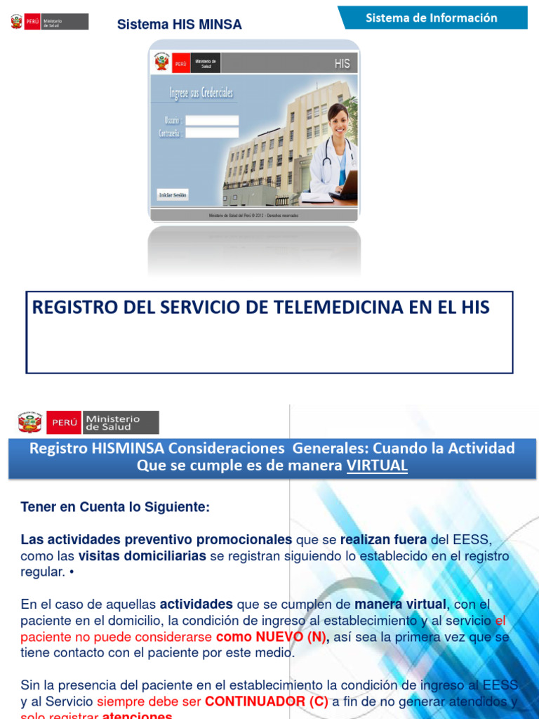 Registro de Telemedicina en HIS MINSA | PDF | Tecnología de información ...