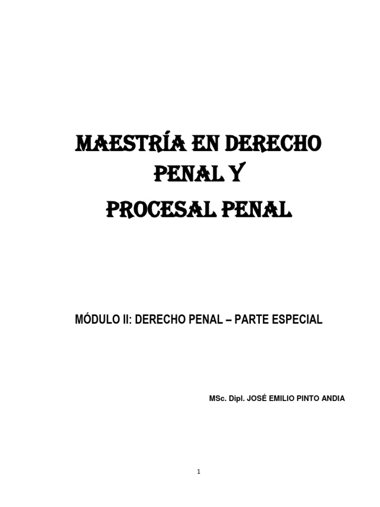 Derecho Penal Especial | PDF | Derecho penal | Judicaturas