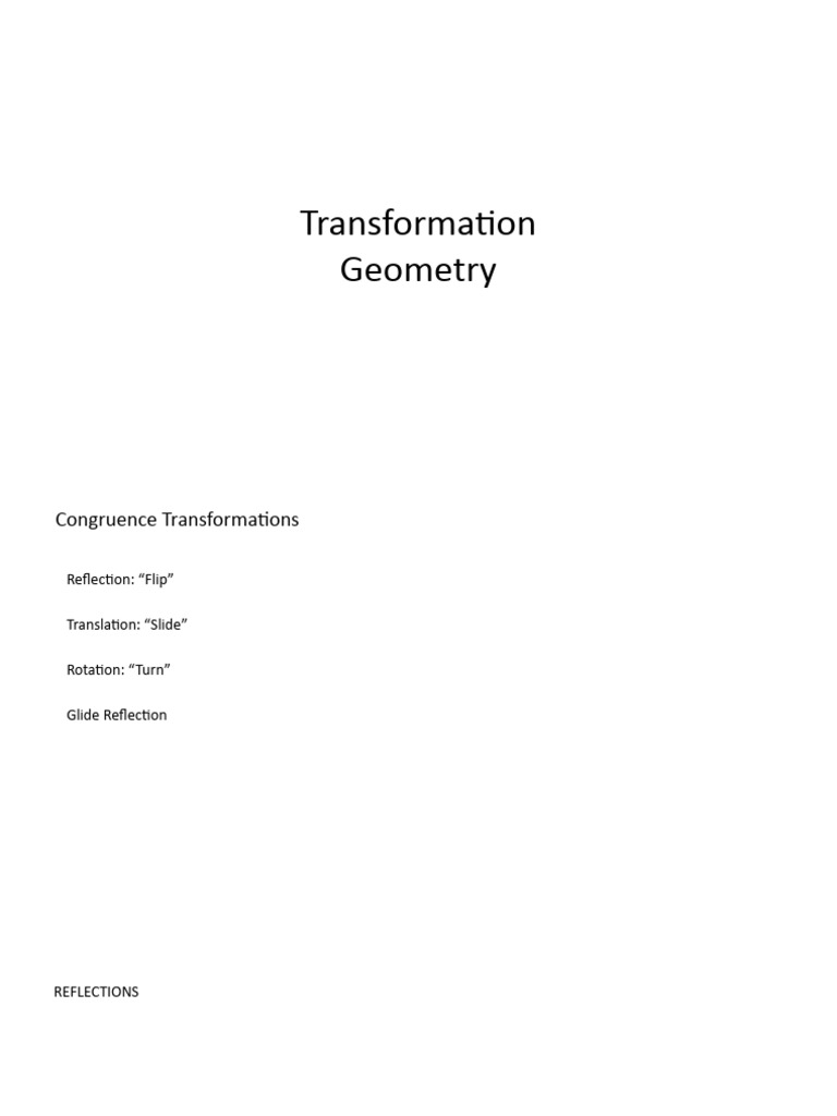 Transformation Geometry | PDF