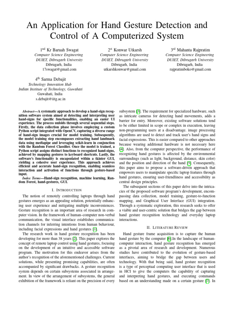 Hand Gesture Paper | PDF | Human–Computer Interaction | Graphical User ... Hand Gesture Paper | PDF | Human–Computer Interaction | Graphical User ...