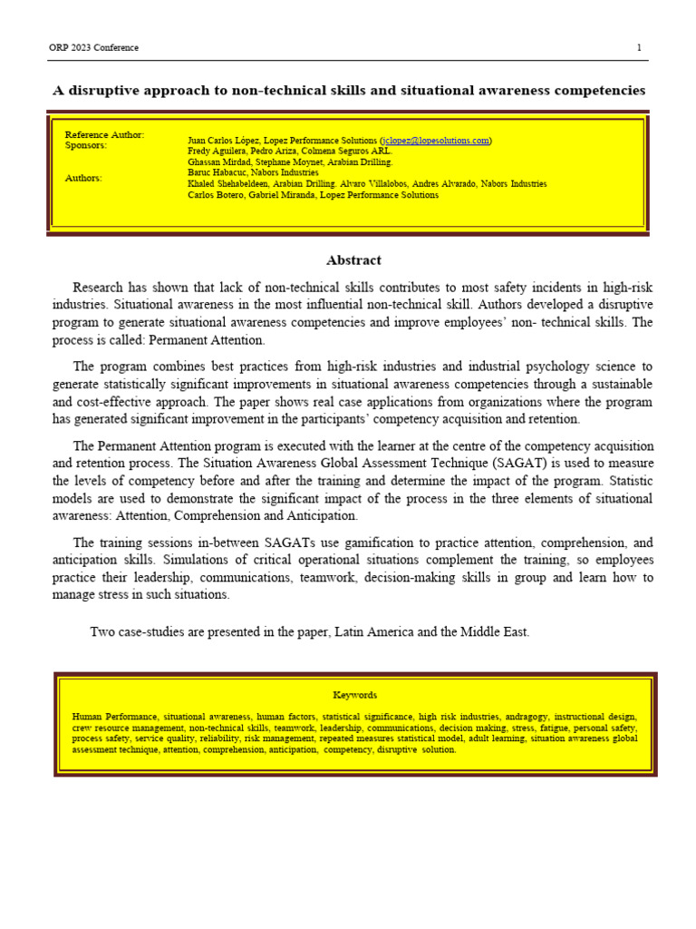 ORP 2023 I A Disruptive Approach To CRM and Situational Awareness ...