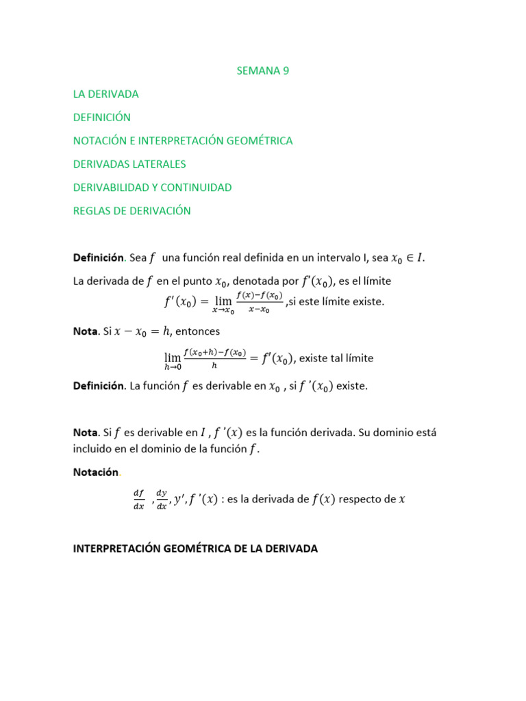 Teoria Calculo Derivada | PDF | Derivado | Función continua