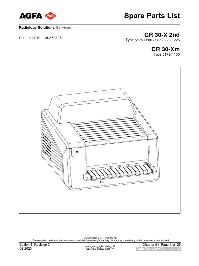 Agfa CR 30-X 2nd CR 30-Xm - Chapter 05 - Spare Parts List | PDF | Image Scanner | Manufactured Goods