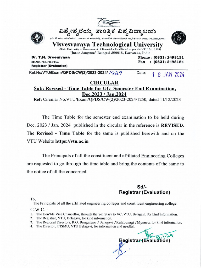 Revised UG Exam Dec23 | PDF
