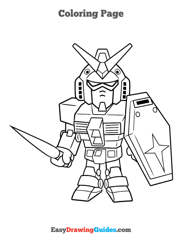 1041 Easy Chibi SD Gundam Coloring Page | PDF