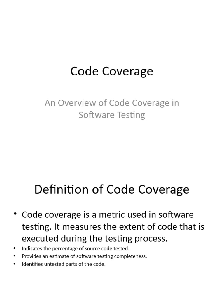 Code Coverage Presentation Pdf 0959