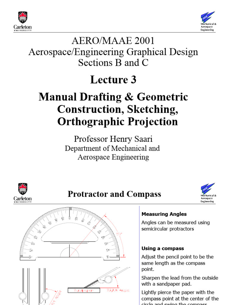 L03 2021 Drafting Sketching Projections Pdf Circle Triangle