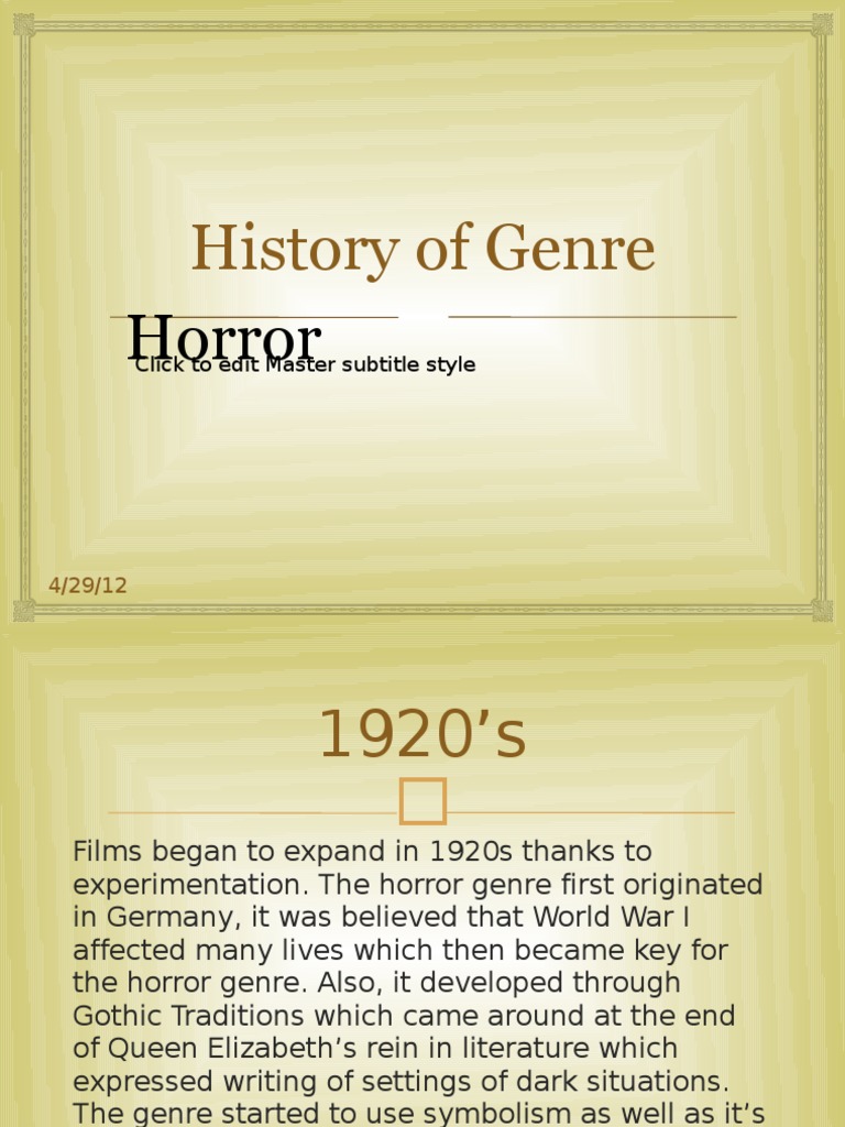 Evolution of Horror Films | PDF | Horror Films | Genre