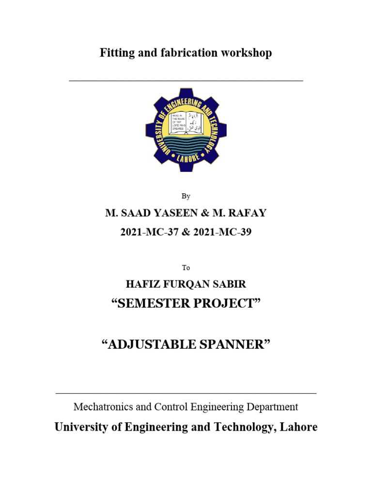 Workshop Report Fitting | PDF | Screw | Machines