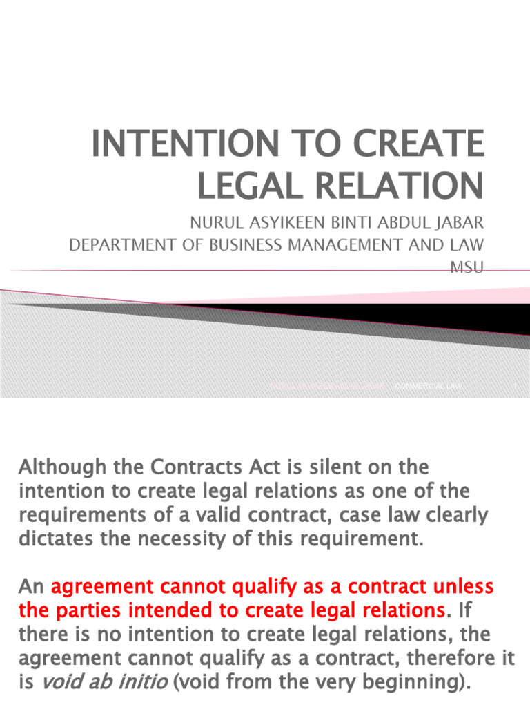 Topic 2 - Intention | PDF | Civil Law (Legal System) | Private Law