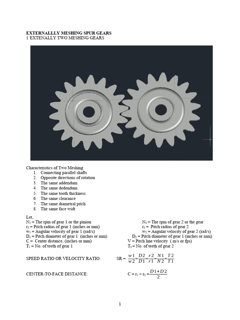 Meshing Spur Gears | PDF | Gear | Temporal Rates