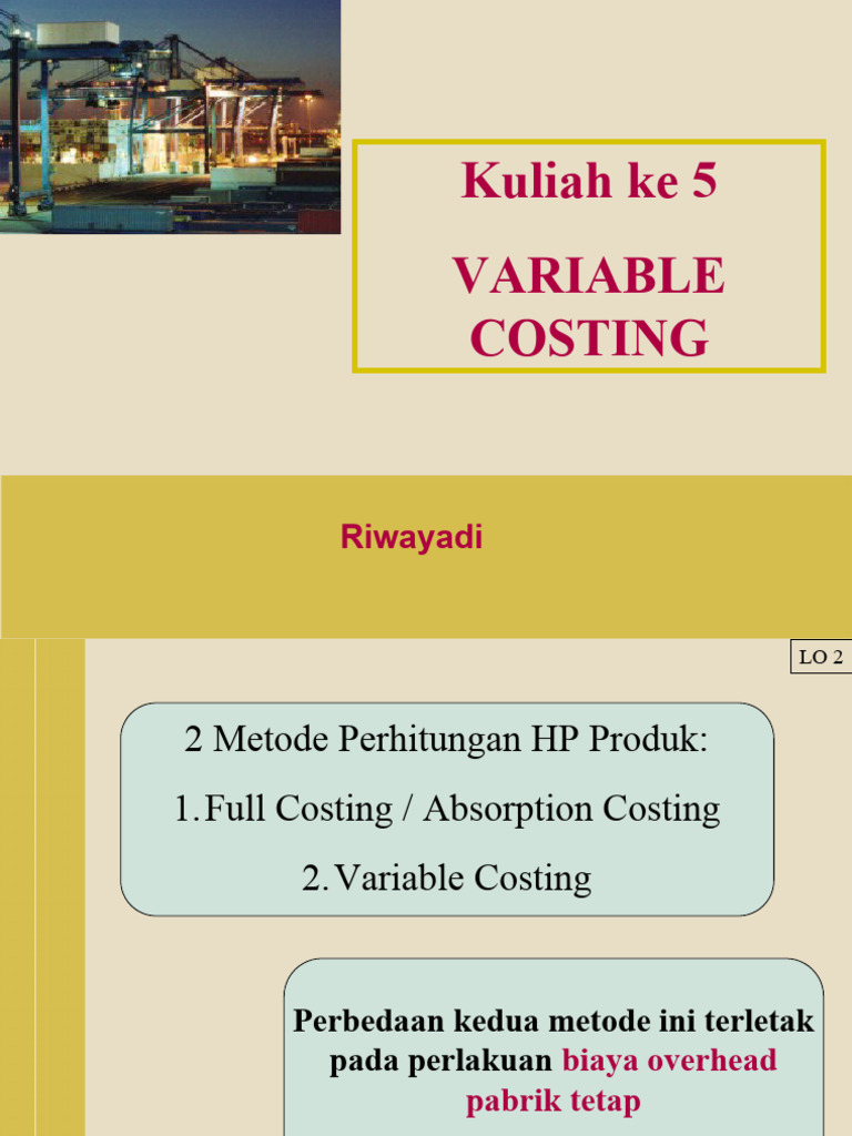RWD 04 Variable Costing | PDF