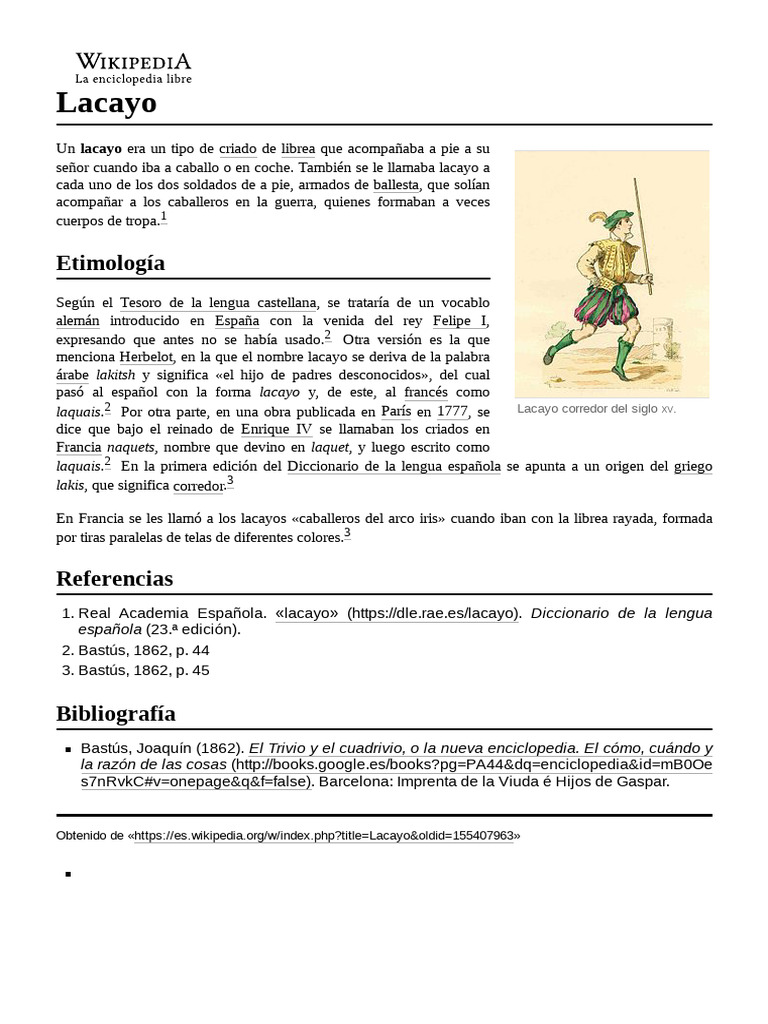 Significado y origen del lacayo | PDF | Ciencias sociales | Historia