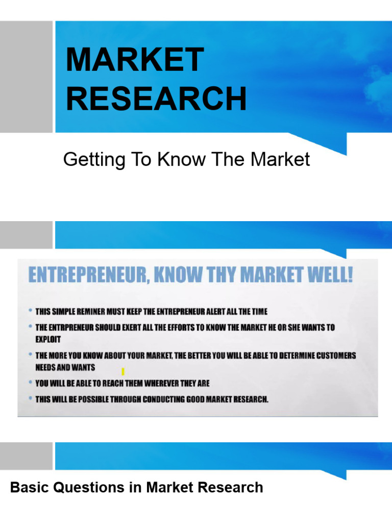 Fundamentals of Entrepreneurship (Market Research) | PDF