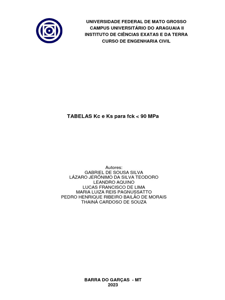 Tabelas KC e KS | PDF
