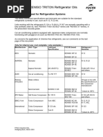 Refrigerant Compatibility and Oil Chart | PDF | Cold | Lubrication