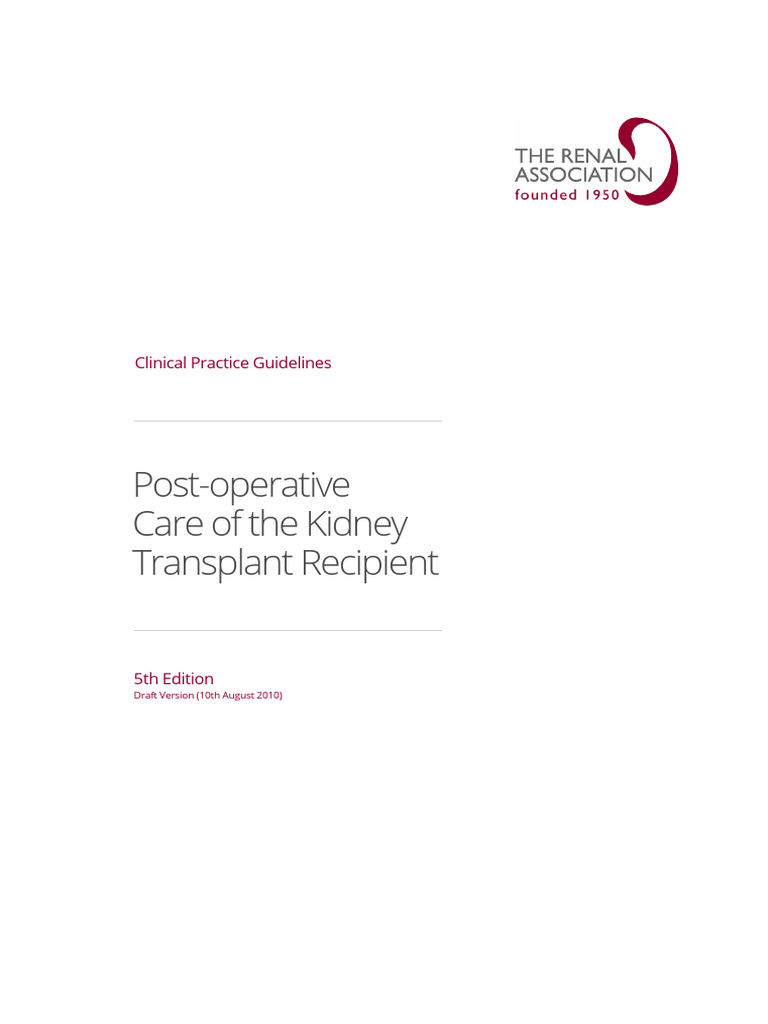 18 RA Post-Operative Care | Download Free PDF | Kidney Transplantation ...