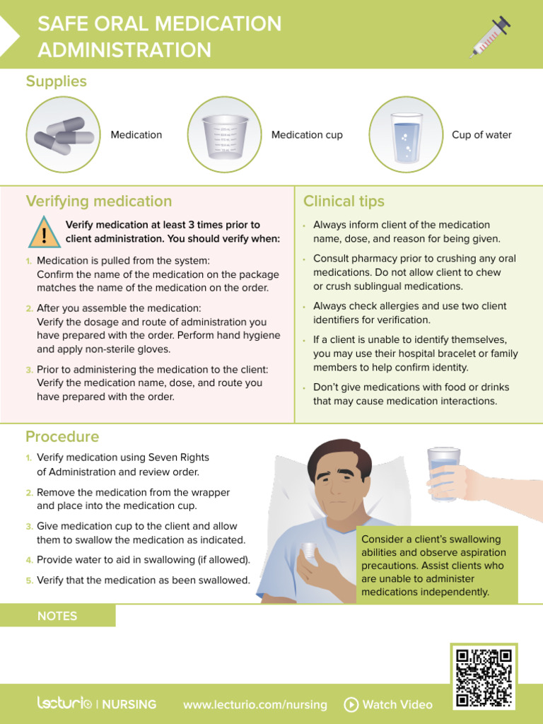 Safe Oral Medication Administration Guide | PDF | Chemistry | Dose ...