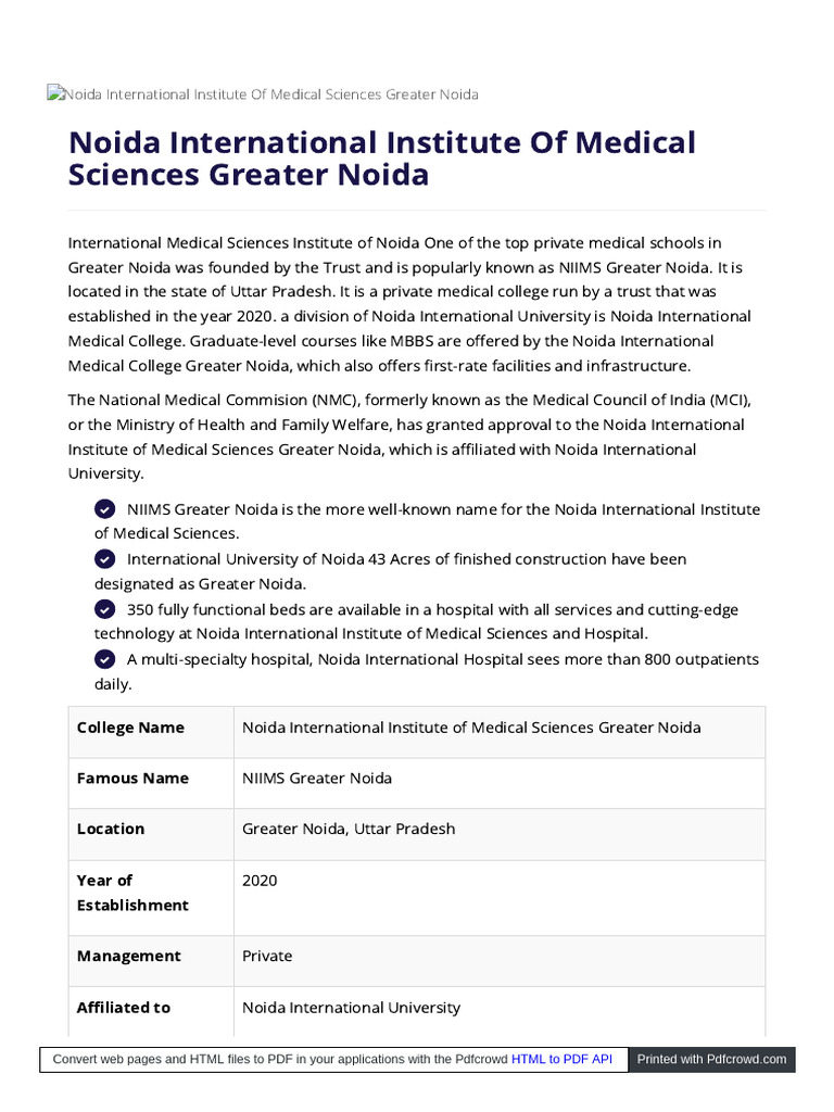 Title: "Elevate Your Medical Aspirations: Noida International Institute ...