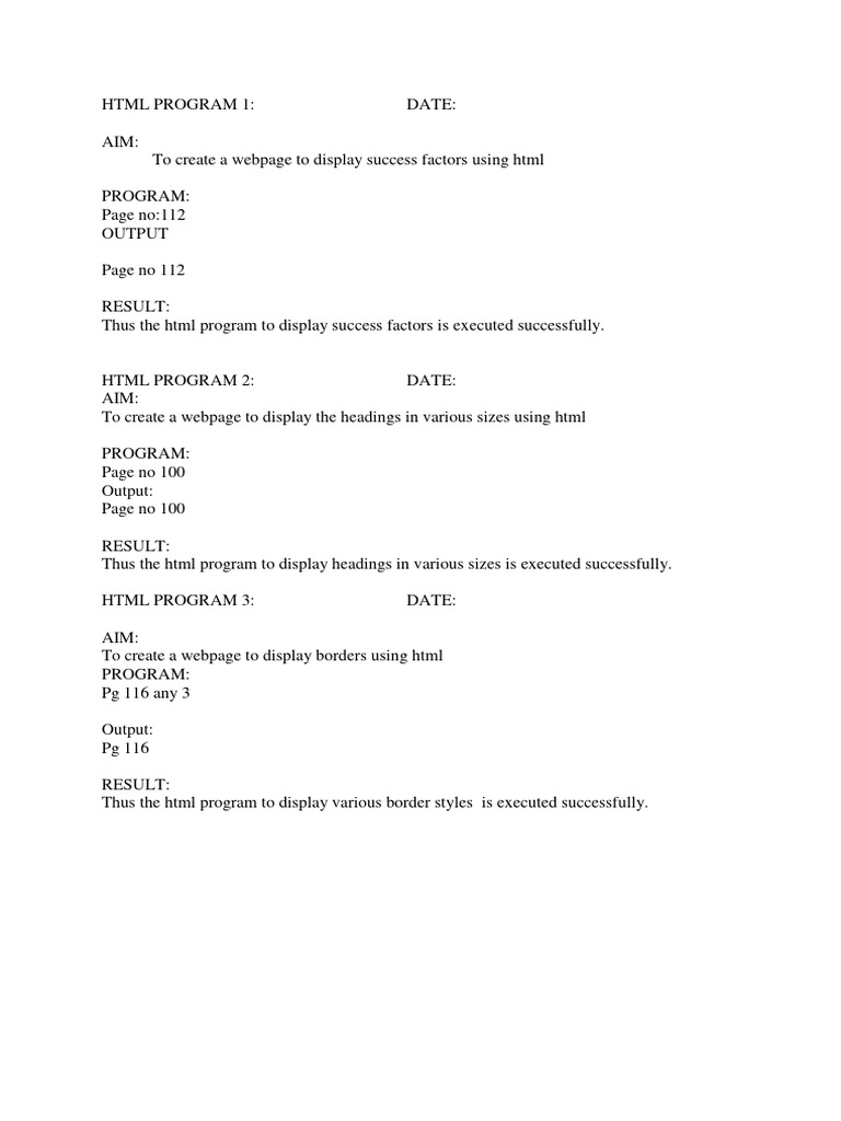 HTML Program 7 | PDF