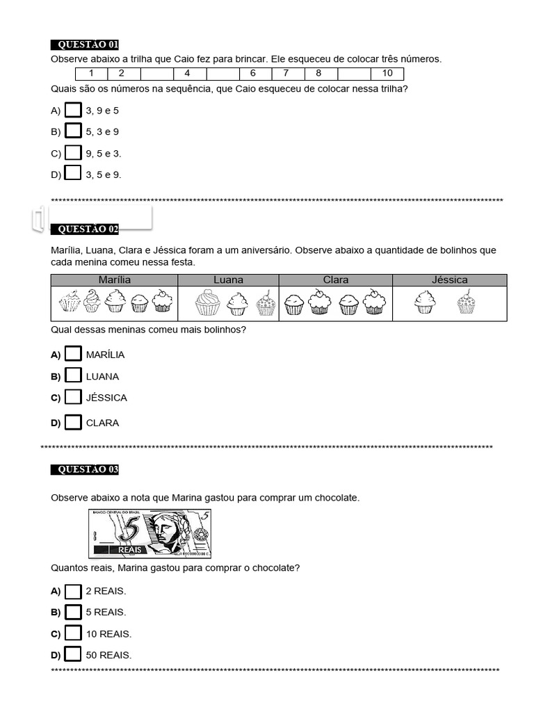 Simulado 03 - Matemática - 1º Ano (Professor Adonis) | PDF