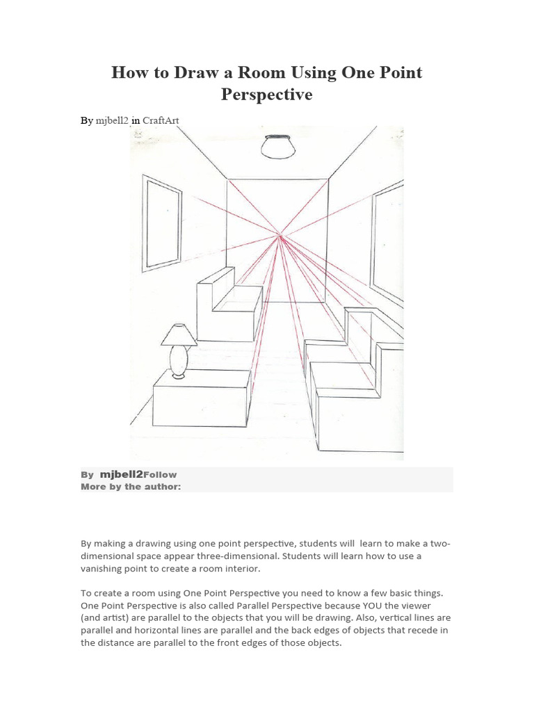 How To Draw A Room Using One Point Perspective | PDF | Perspective (Graphical) | Door