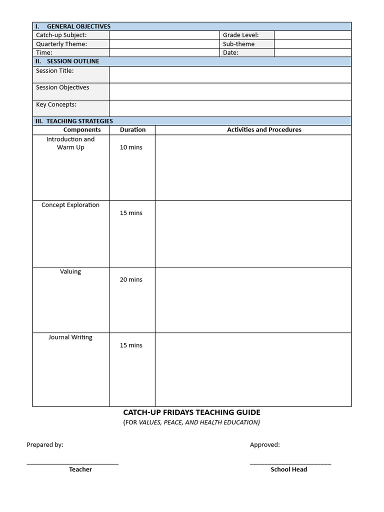 Catch Up Fridays Teaching Guide | PDF